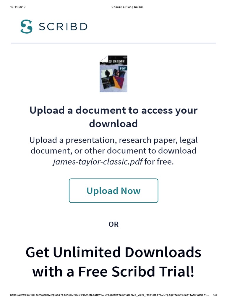 Get Unlimited Downloads With A Free Scribd Trial!: Upload A Document To Access Your Download | PDF