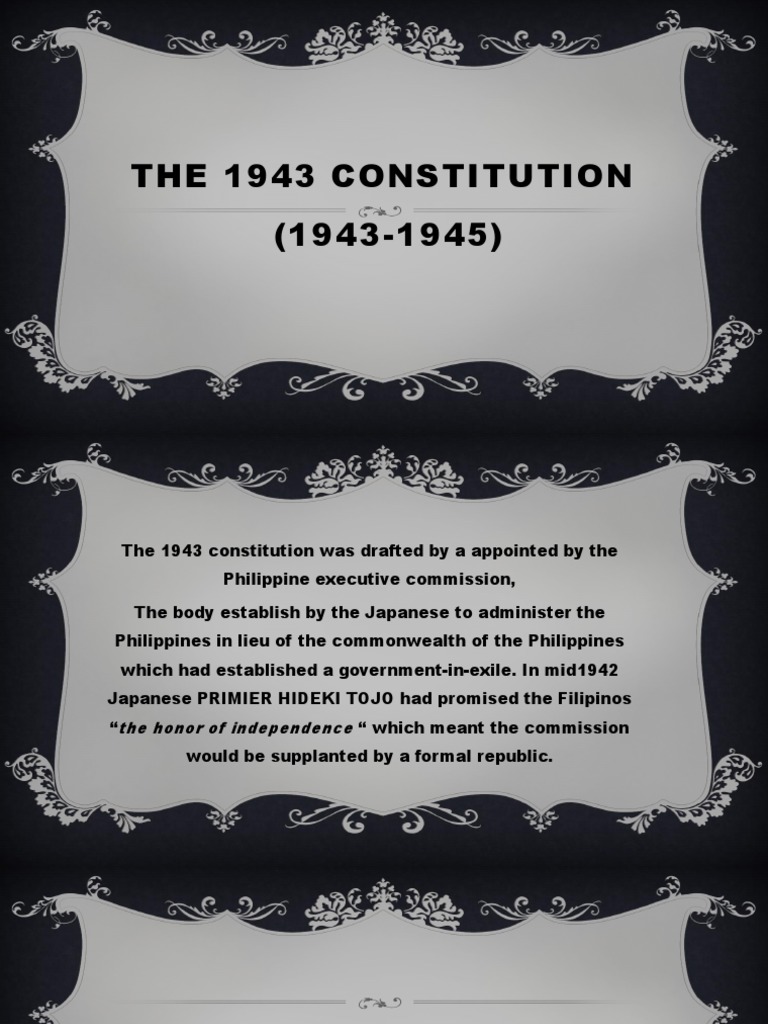 1943 Constitution | PDF | Constitutional Law | Government