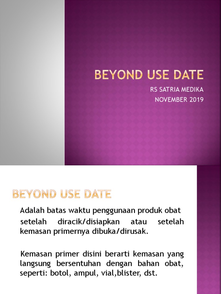 Beyond Use Date NOVEMBER 2019 | PDF