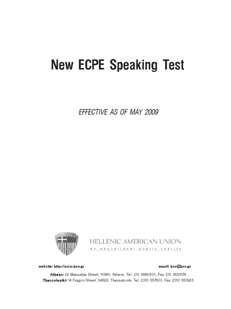 New Ecpe Speaking Test Speaking Prompts Winter 2009 PDF | PDF ...