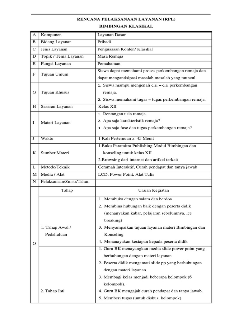 RPL Klasikal New | PDF | Karier & Perkembangan