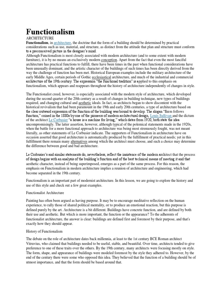 Functionalism | PDF | Architectural Design | Architecture