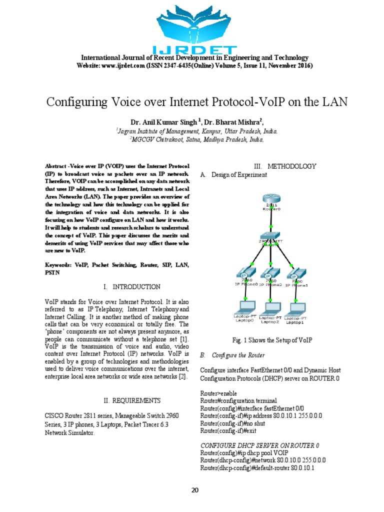 Configuring Voice Over Internet Protocol-Voip On The Lan | PDF | Voice Over Ip | Router (Computing)