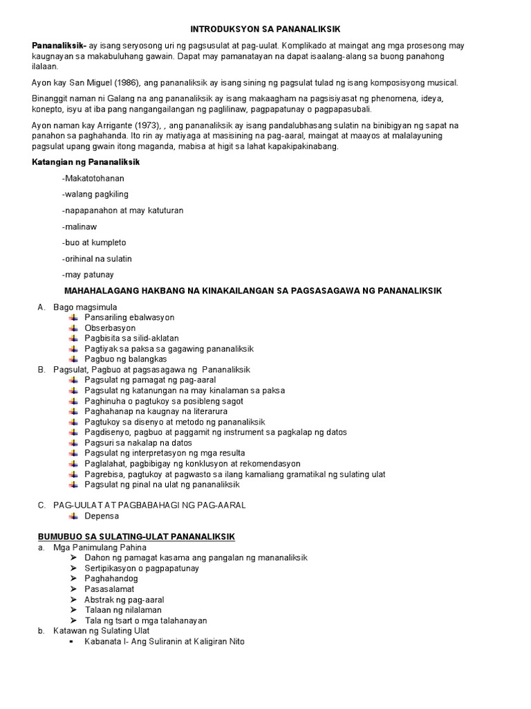 Introduksyon Sa Pananaliksik | PDF