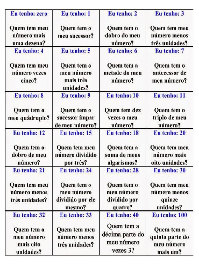 Dinâmica Eu Tenho Quem Tem | PDF