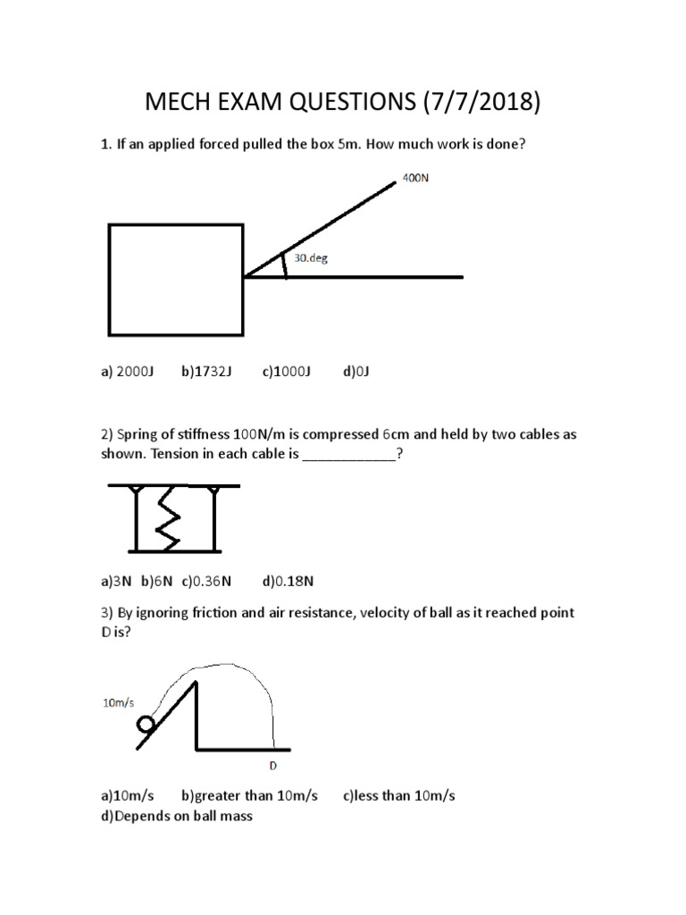 Sample MECH Question Paper: KSE | PDF | Humidity | Continuum Mechanics