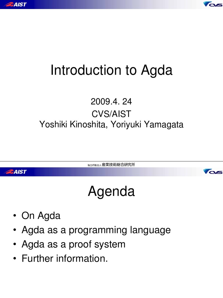 Introduction To Agda | PDF | Data Type | First Order Logic