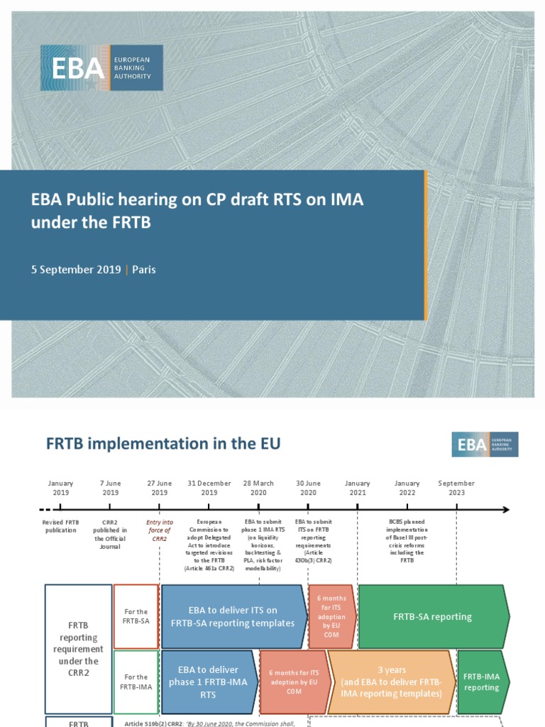 EBA FRTB Implementation Timeline | PDF | Credit Risk | Risk