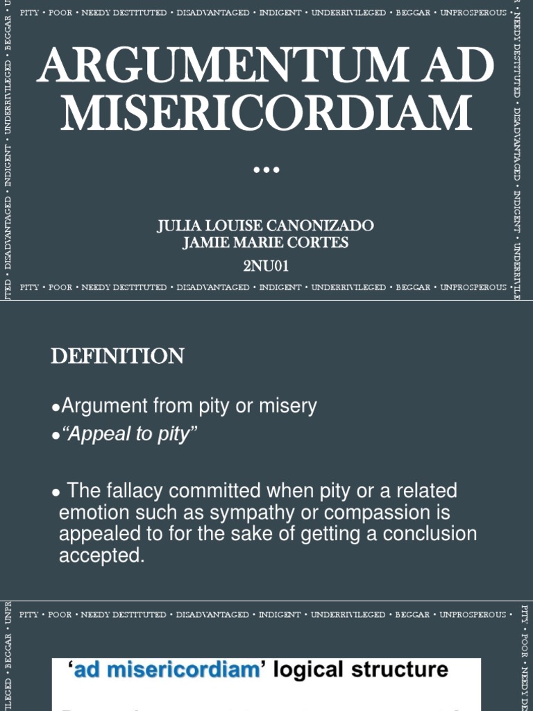 Argumentum Ad Misericordiam: Julia Louise Canonizado Jamie Marie Cortes ...