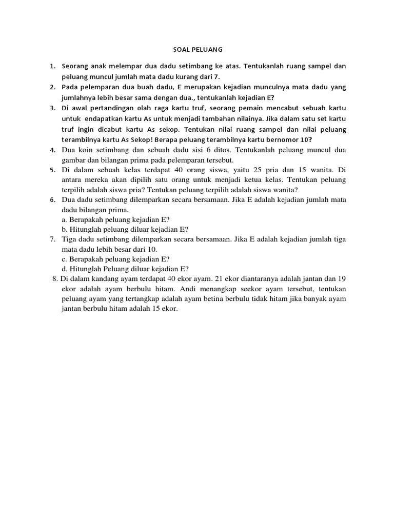 Soal Peluang | PDF