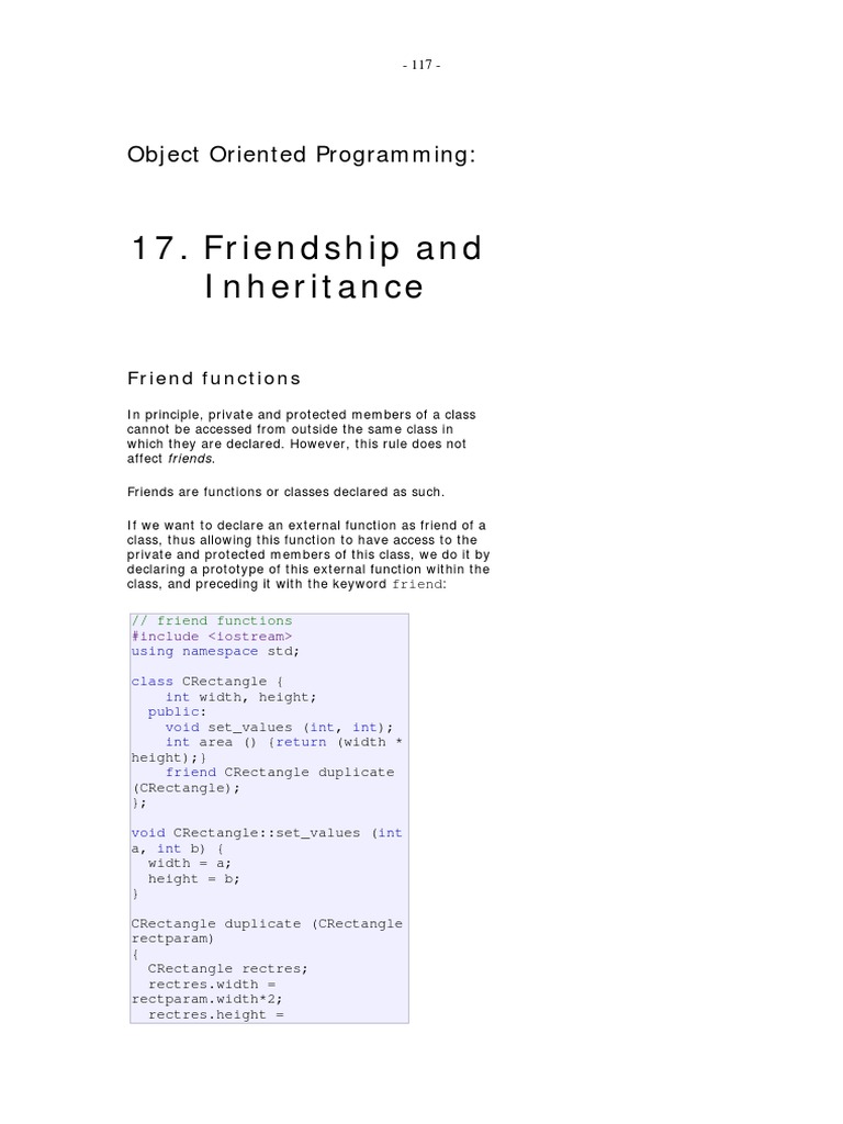 17 Friendship And Inheritance Pdf Inheritance Object Oriented Programming Constructor 4271