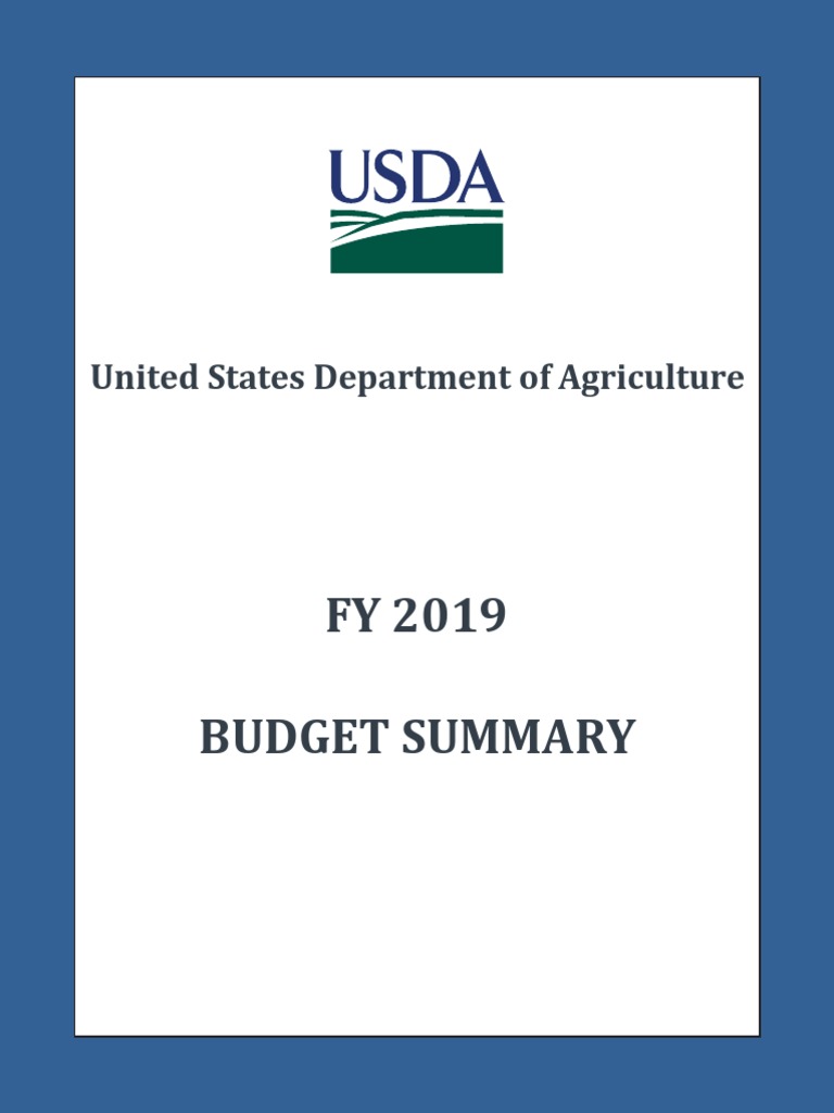 Usda Fy19 Budget Summary | PDF | Supplemental Nutrition Assistance ...
