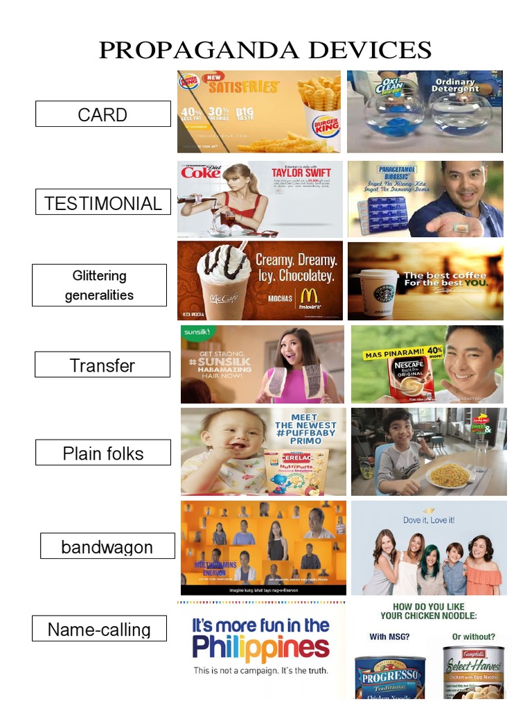 Propaganda Devices: Card Stacking Testimonial | PDF