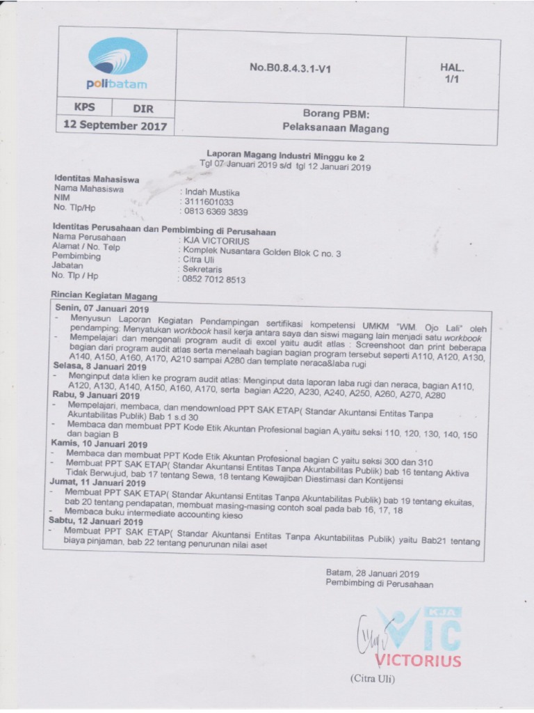 Logbook Magang 2 | PDF