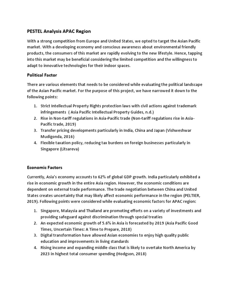 PESTEL Analysis of the APAC Market | PDF | Trade | Asia