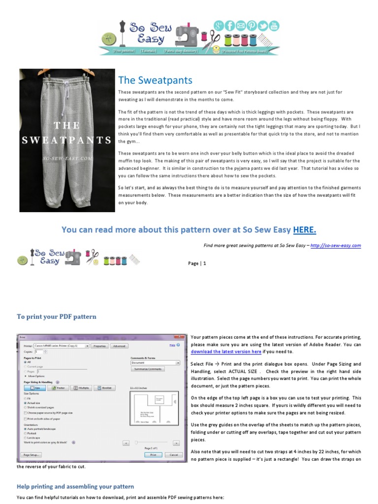The Sweatpants Pattern Craftsy PDF | PDF | Sewing Needle | Sewing