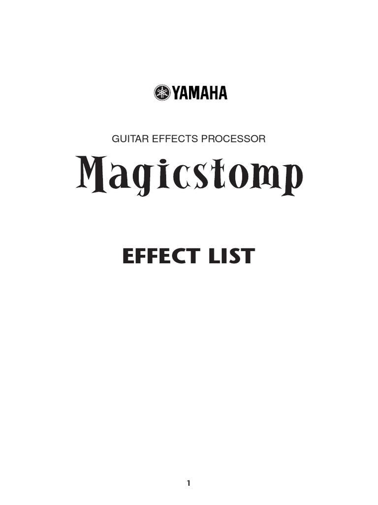 Magicstomp Effect List | PDF | Equalization (Audio) | Bandwidth (Signal ...