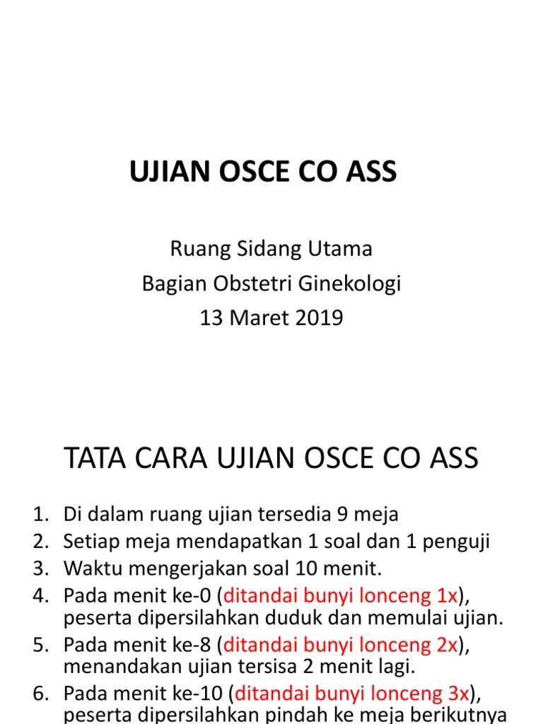 Tata Cara Ujian Osce Co Ass | PDF