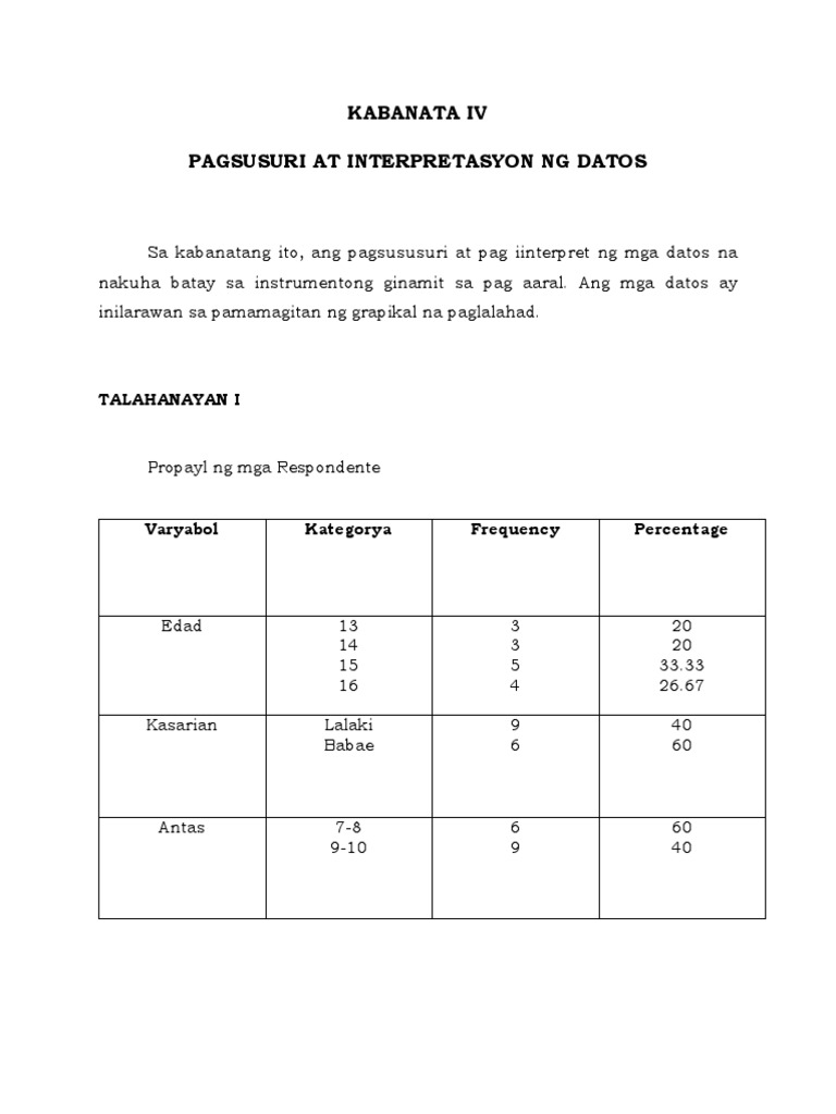 Example of Kabanata IV | PDF