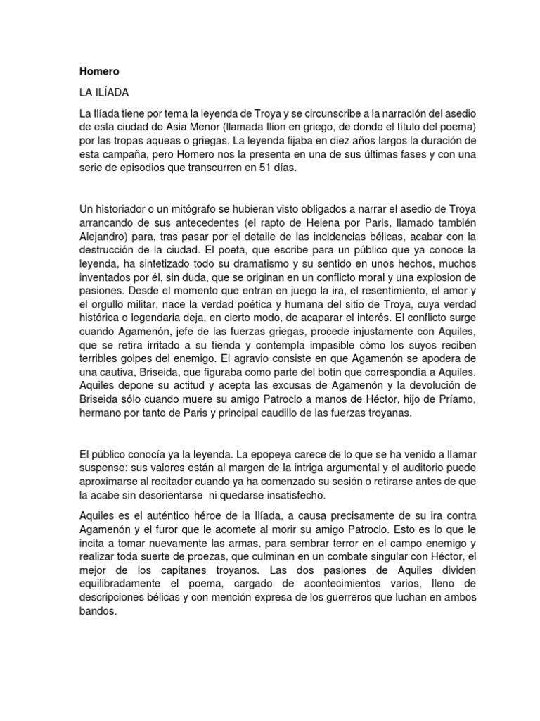 Homero Poemas | PDF | Ilíada | Aquiles