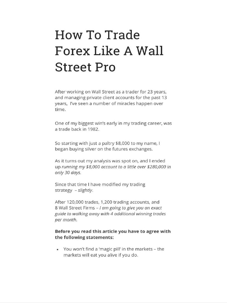 Trade Forex Like A Pro | PDF