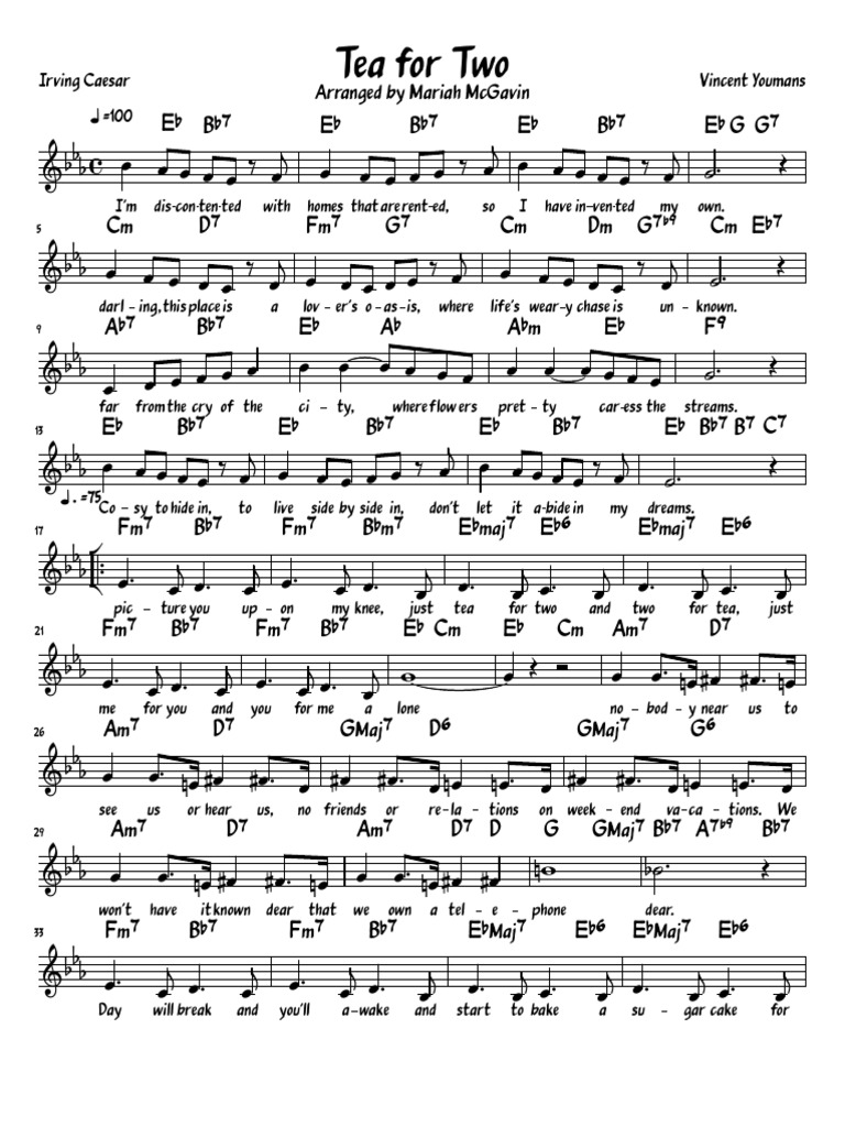 Tea For Two PDF | PDF | Musical Theatre | American Music Articles Needing Attention