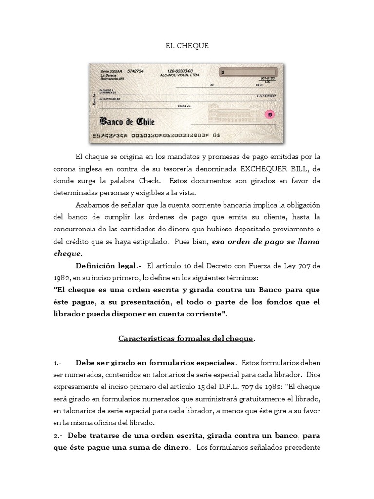 Características y Tipos de Cheques | PDF | Cheque | Pagaré