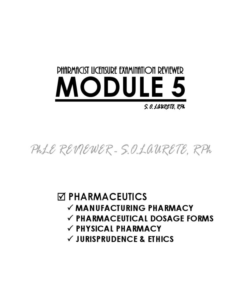 Phle Reviewer Module 5 Pharmaceutics | PDF | Polyethylene | Pharmacy