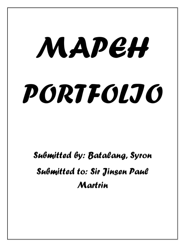 Mapeh: Portfolio | PDF | Leisure