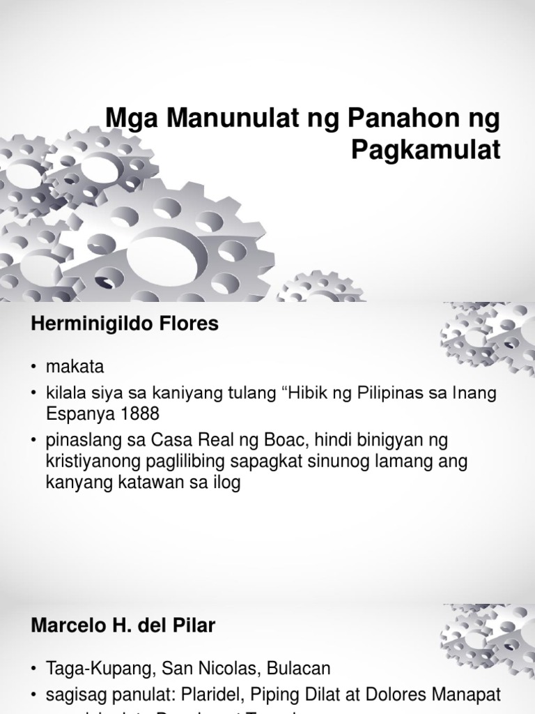 Manunulat Noong Panahon NG Pagkamulat | PDF