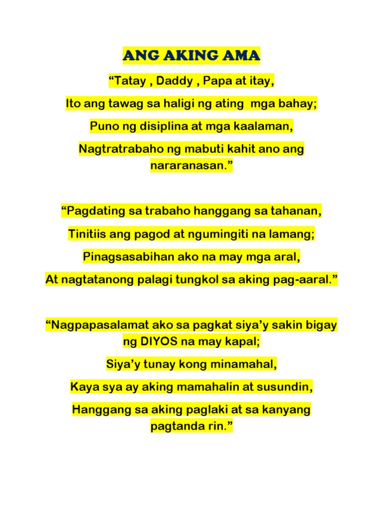 Ang Aking Ama | PDF