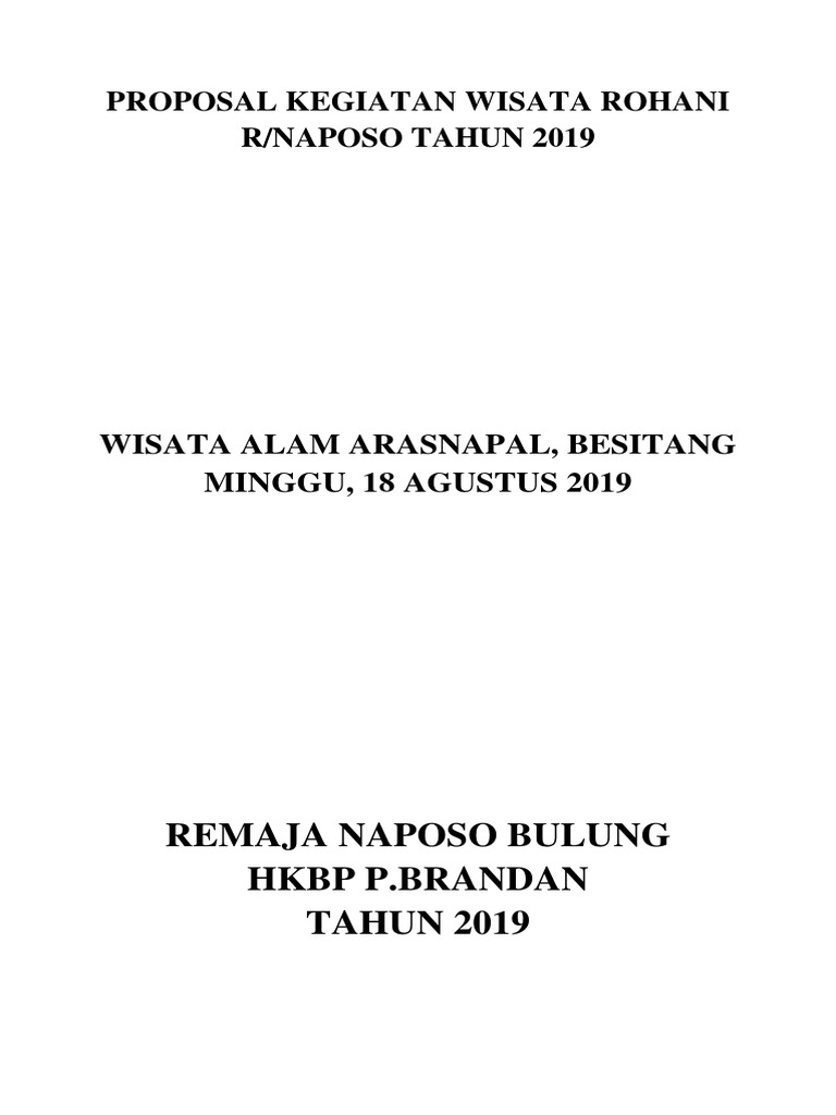 Proposal Kegiatan Wisata Rohani | PDF