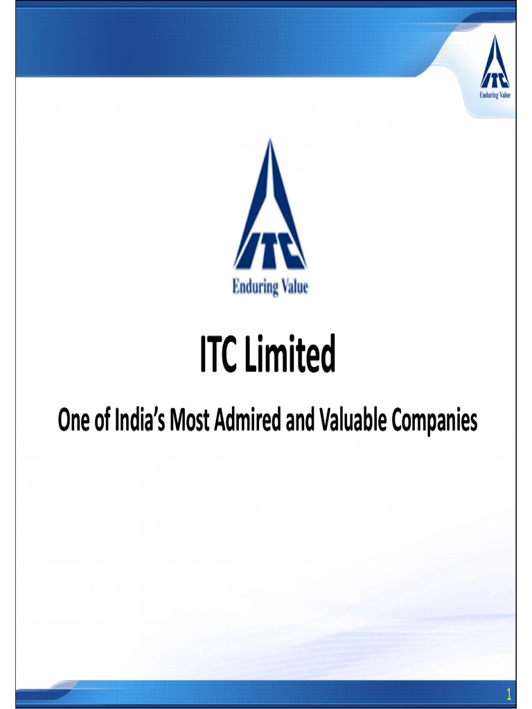 ITC Corporate Presentation PDF | PDF | Value Added Tax | Cigarette