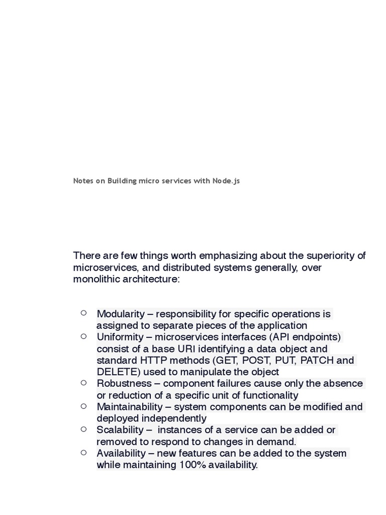 Notes On Building Micro Services With Node | PDF
