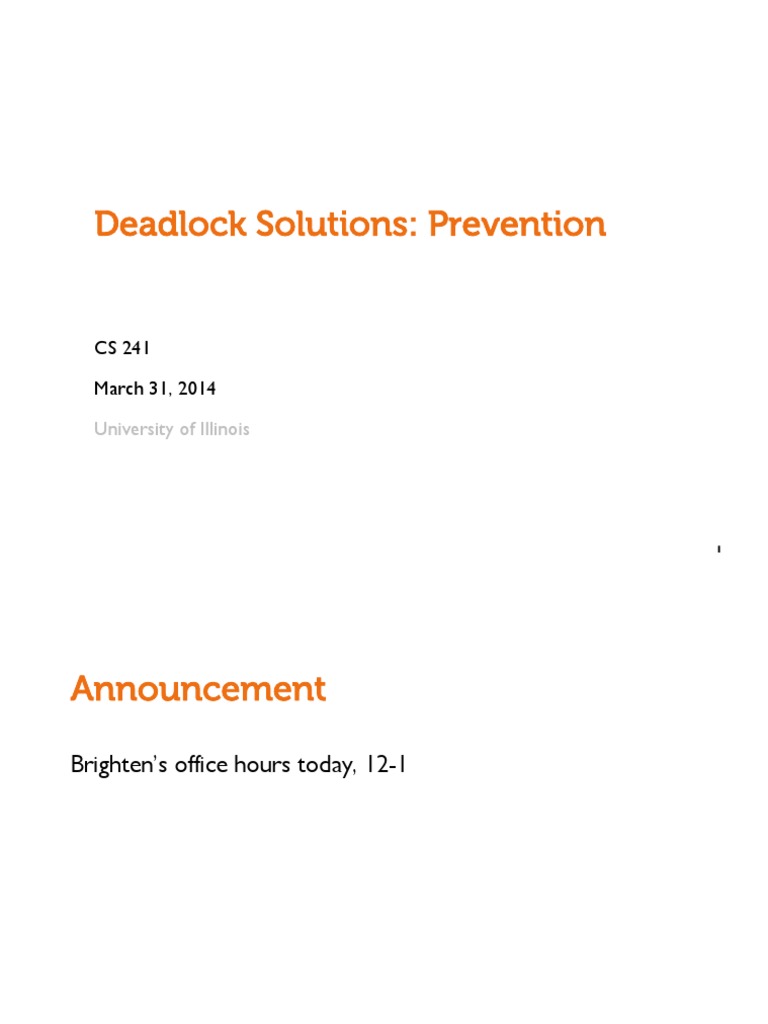 25 Deadlock Solutions PDF | PDF | Concurrent Computing | Information ...