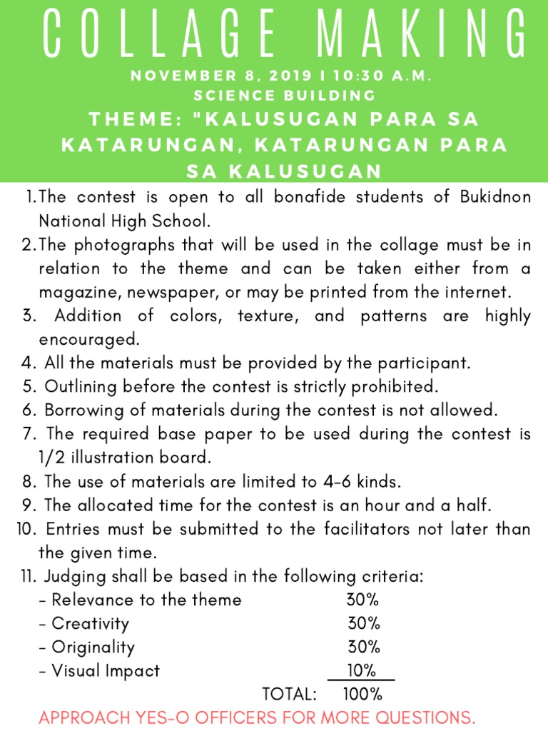 Collage Making Guidelines Sample | PDF