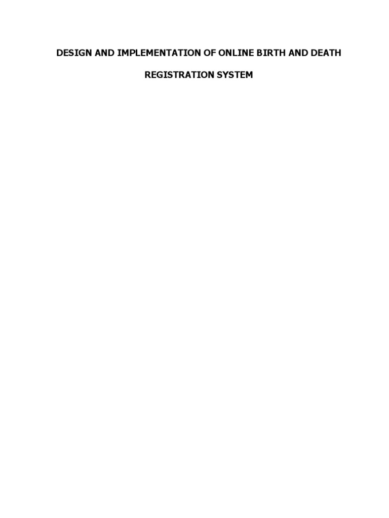Design and Implementation of Online Birth and Death Registration System ...