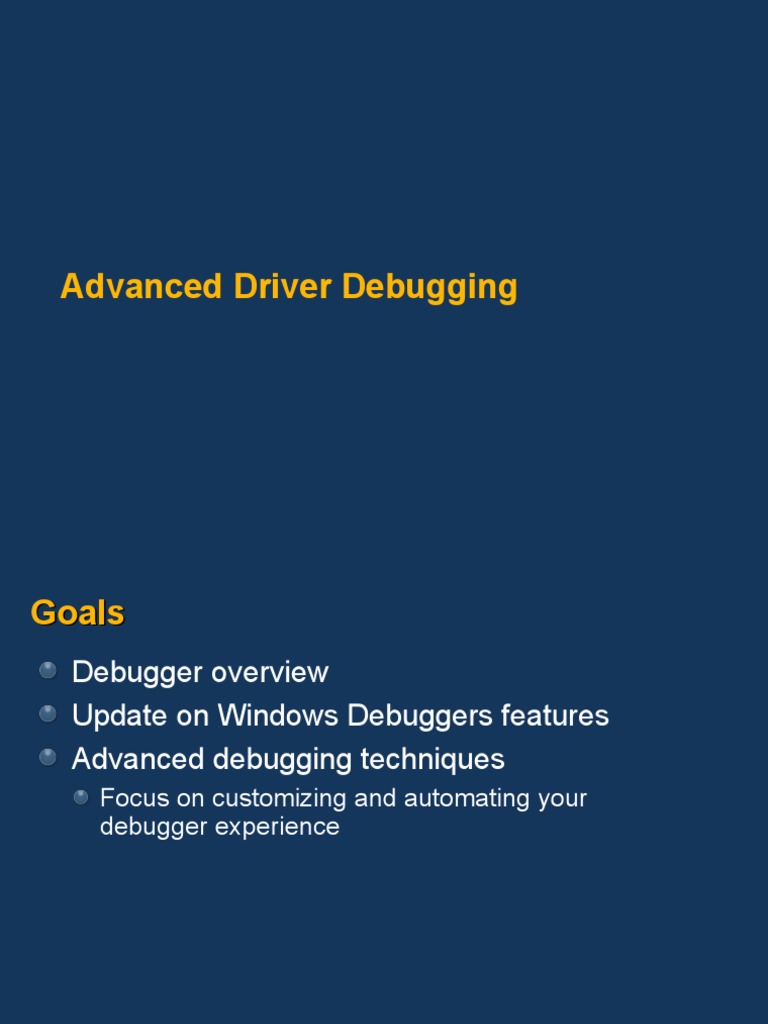 Adv Drv Debug Pdf