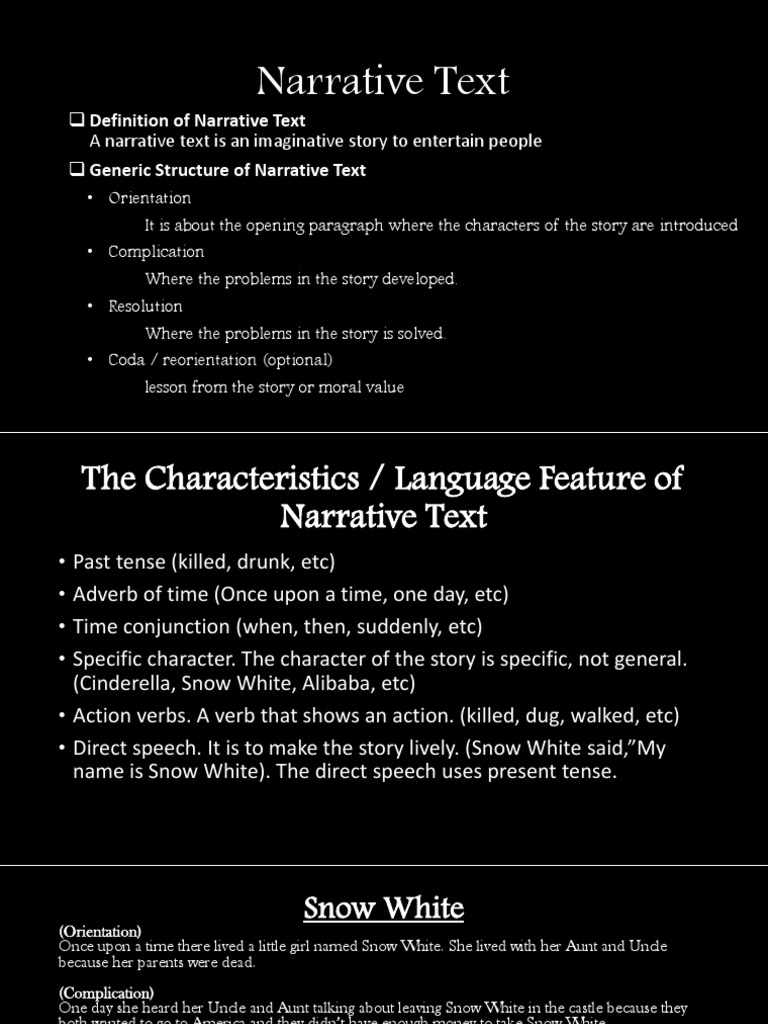 Narrative Text | PDF | Snow White | Linguistics