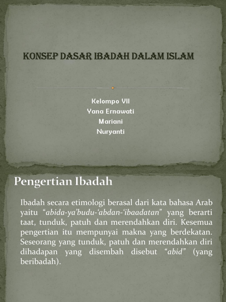 Konsep Dasar Ibadah Dalam Islam | PDF