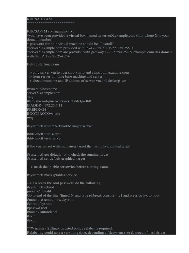 Rhcsa Exam | Data Management | Computing