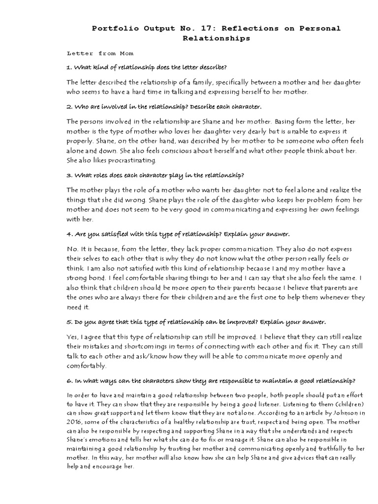 Personal Development Portfolio Output #17 | PDF | Psychological ...