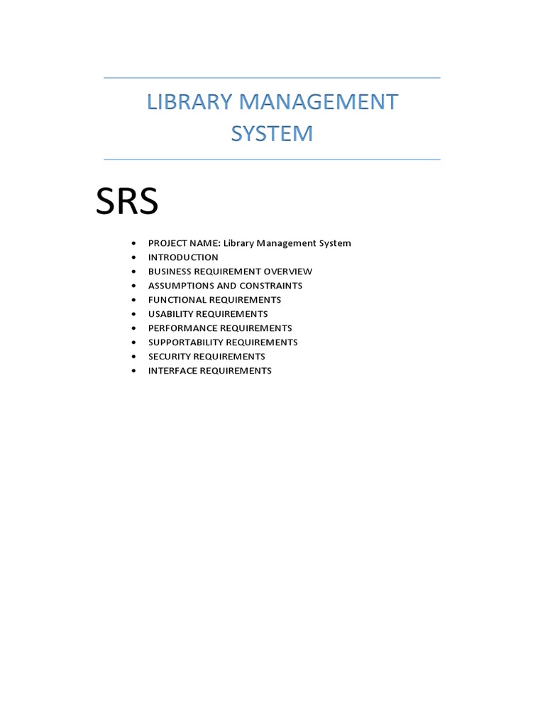 Srs Library Management System | PDF | Graphical User Interfaces | Databases