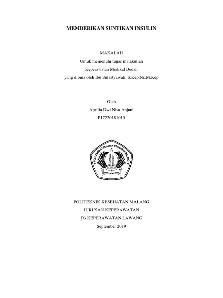 Panduan Pemberian Suntikan Insulin | PDF | Kesehatan Holistik | Sains ...