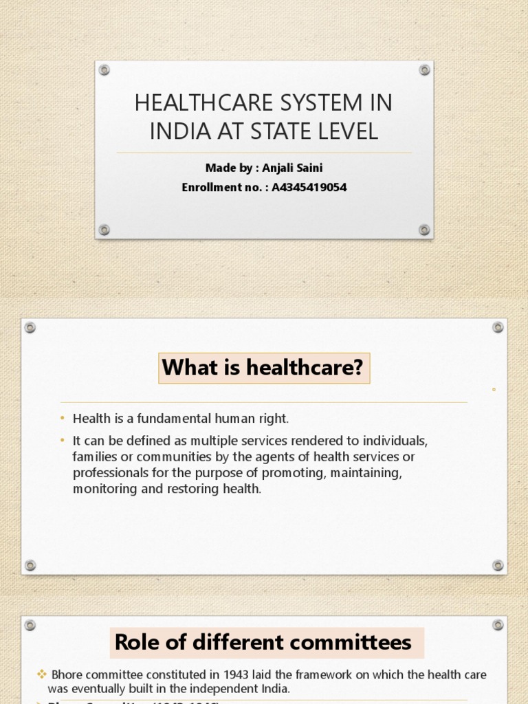 State-Level Healthcare System in India | PDF | Health Economics ...