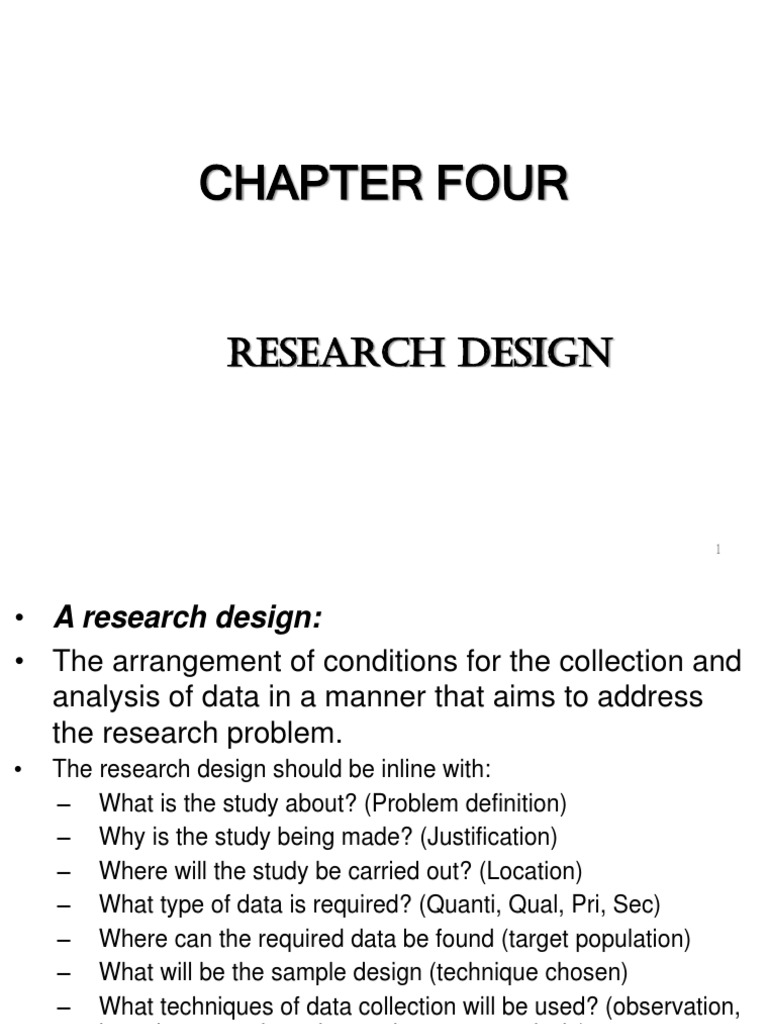 Chapter 4 Research - Design | PDF | Level Of Measurement | Sampling ...