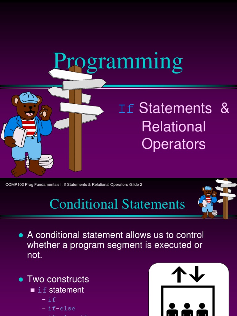 Programming: Statements & Relational Operators | PDF | Boolean Data Type | Logic