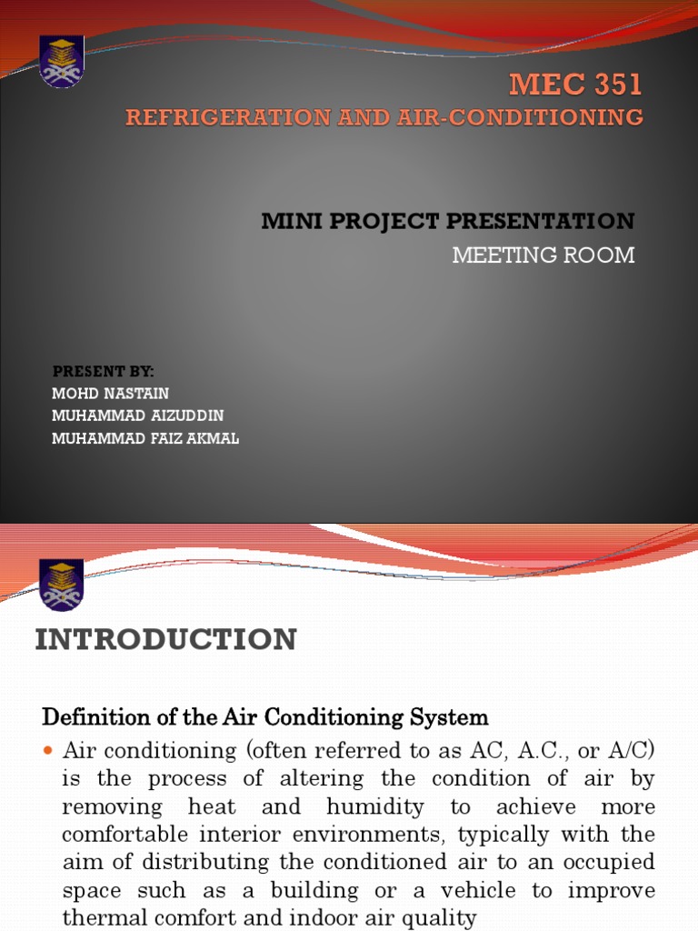 Slides Presentation | PDF | Air Conditioning | Physical Chemistry