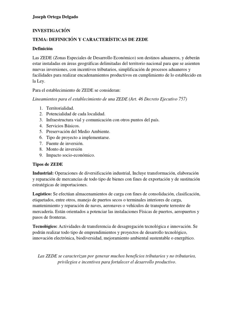 Definición y Características de Zede | PDF