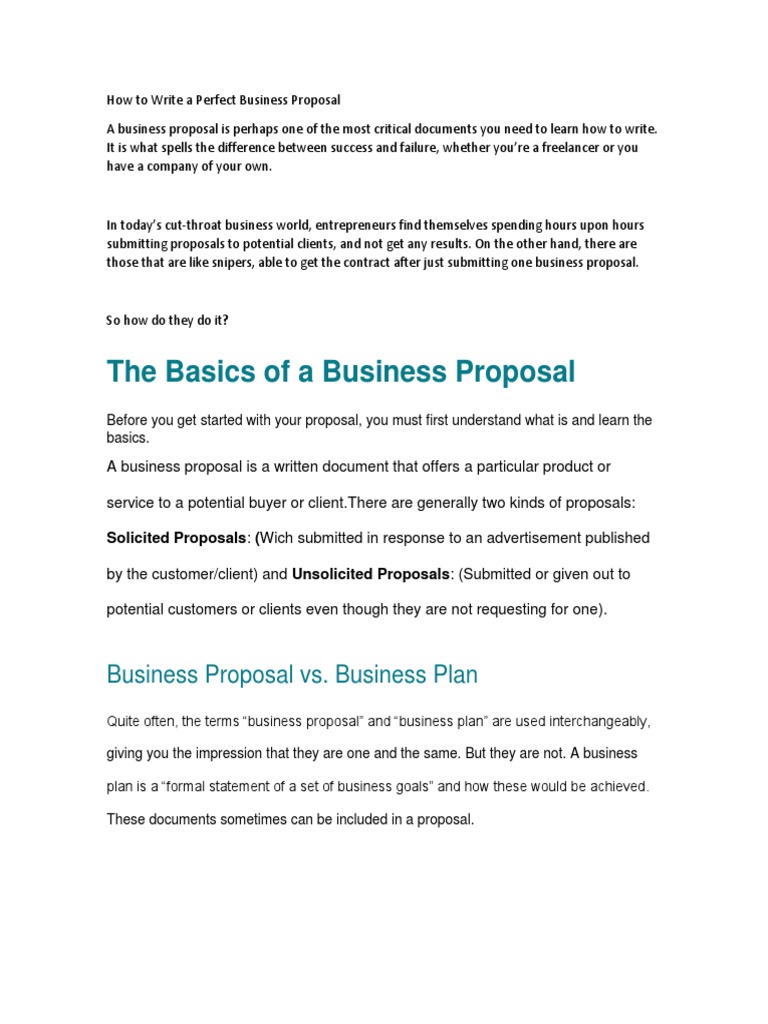 How To Write A Perfect Business Proposal | PDF | Social Media | Popular ...